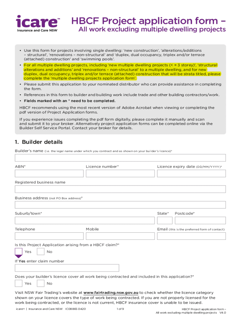 Fillable Online How & When to Apply for a hbcf Certificate of Insurance ...