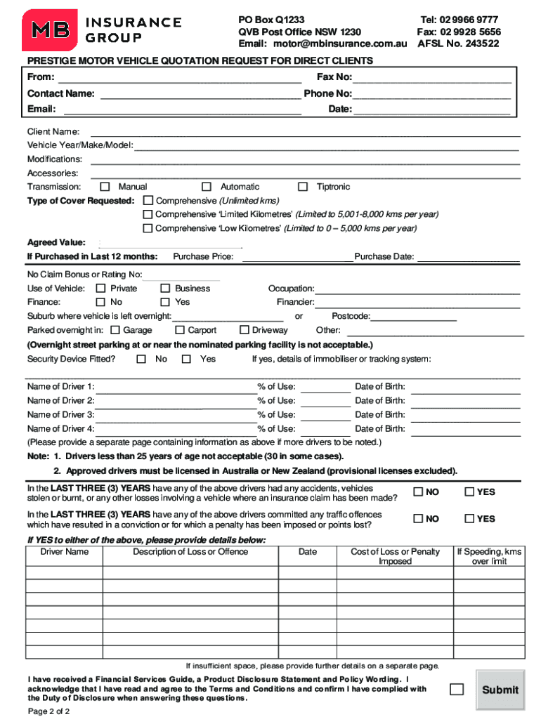 Fillable Online QVB Post Office NSW 1230 Fax Email Print - pdfFiller