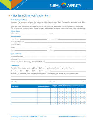 Fillable Online Cotton Claim Notification Form - Rural Affinity Fax ...