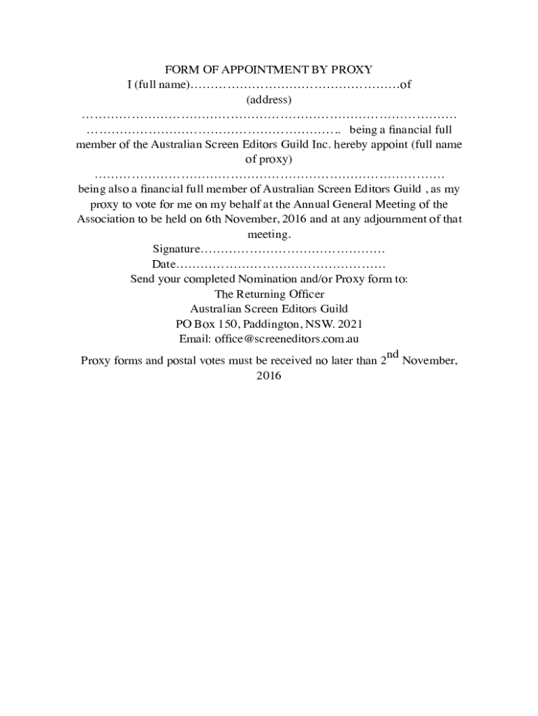 Fillable Online 5 Proxy Templates - Free Sample TemplatesProxy Form ...