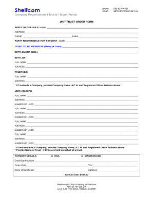 Fillable Online Unit Trust Order Form Fax Email Print - pdfFiller