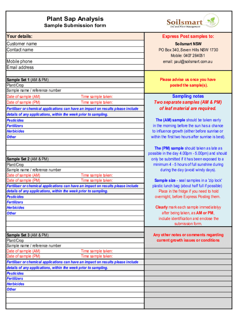Fillable Online Sap analysis submission form July 198.xlsx Fax Email ...