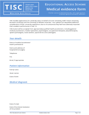 Fillable Online EAS Medical evidence form.docx Fax Email Print - pdfFiller