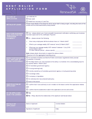 Fillable Online renewalsa sa gov RENT RELIEF APPLICATION FORM - Renewal ...