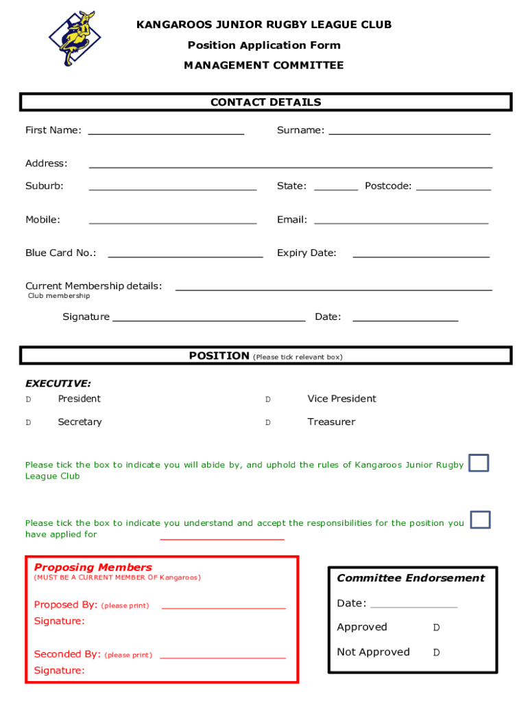 Fillable Online Wagga Kangaroo Junior Rugby League Football ... - Team App Fax Email Print ...