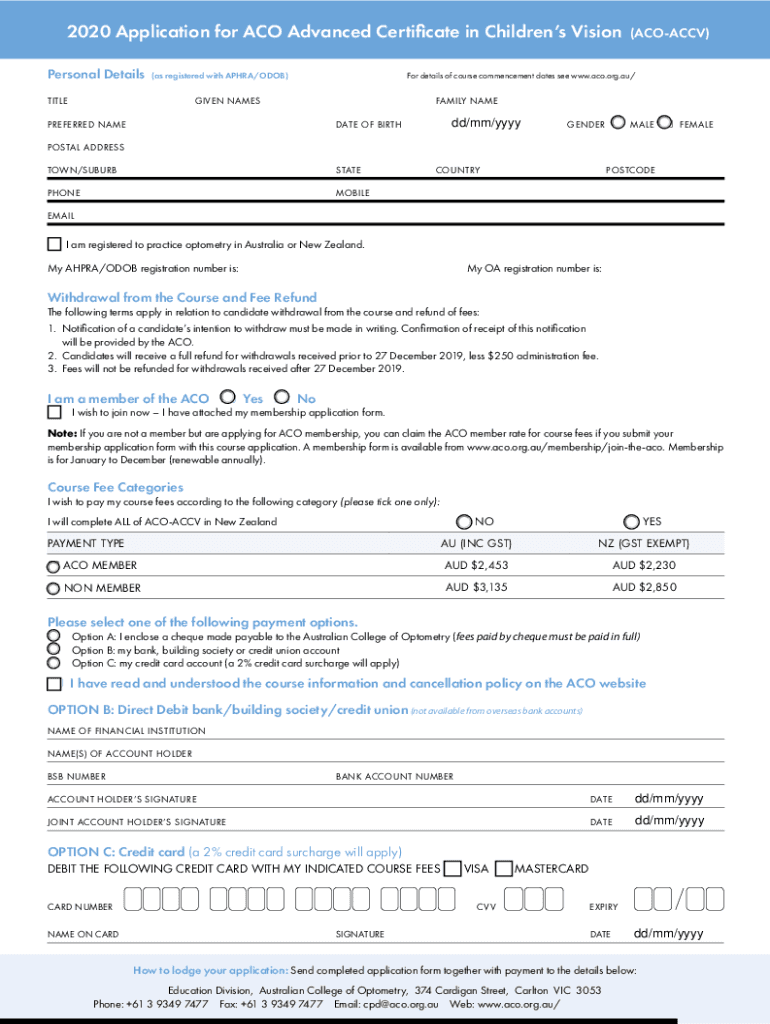 Fillable Online aco org Accountable Care Organization (ACO) - New York ...