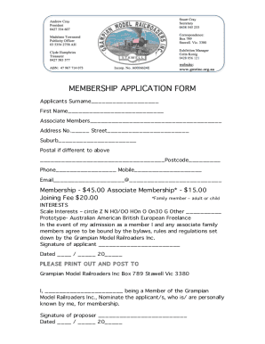 Fillable Online Membership Application Form for Association Form ...