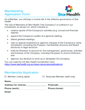 Fillable Online Membership Application Form - Star Health Fax Email ...