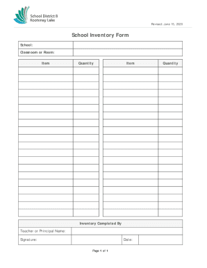 Fillable Online School Inventory Form Fax Email Print - pdfFiller
