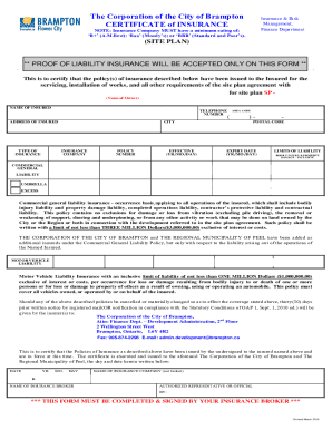 Fillable Online Site Plan COI Fax Email Print - pdfFiller