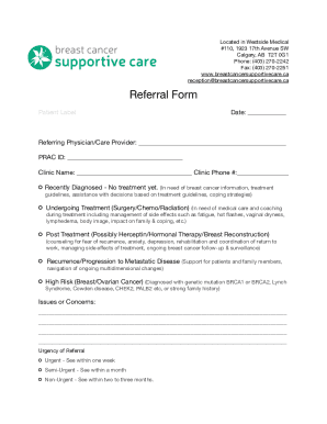 Fillable Online Referral Form - Breast Cancer Supportive Care Fax Email ...