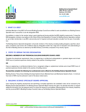 Fillable Online Application for BSS Designation - bssb.ca Fax Email ...