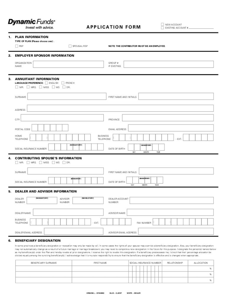 Fillable Online Dynamic/DynamicEdge/Marquis Group RSP Account ...