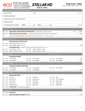 Fillable Online STELLAR HD Order Form - Canada - PDG Mobility Fax Email ...