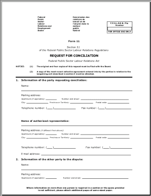 Fillable Online Federal Public Sector Labour Relations and Employment ...