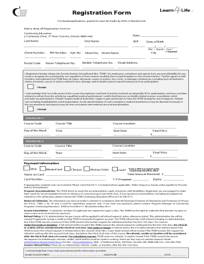 Fillable Online Registration Form - tdsb.on.ca Fax Email Print - pdfFiller