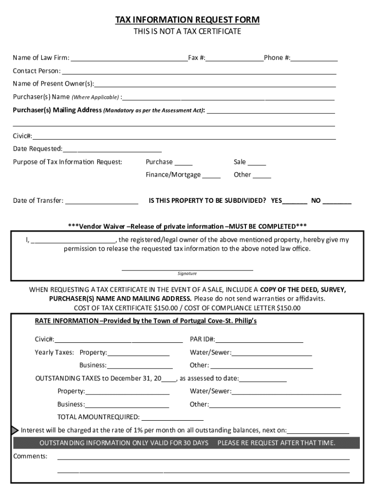 Fillable Online THIS IS NOT A TAX CERTIFICATE Fax Email Print - pdfFiller