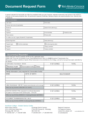 Fillable Online Transcript/Parchment Replacement Request Form Fax Email ...