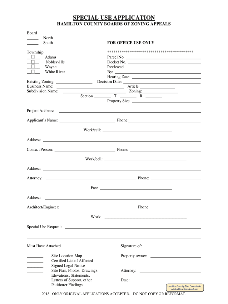Fillable Online Special Use Application (PDF) Fax Email Print - pdfFiller