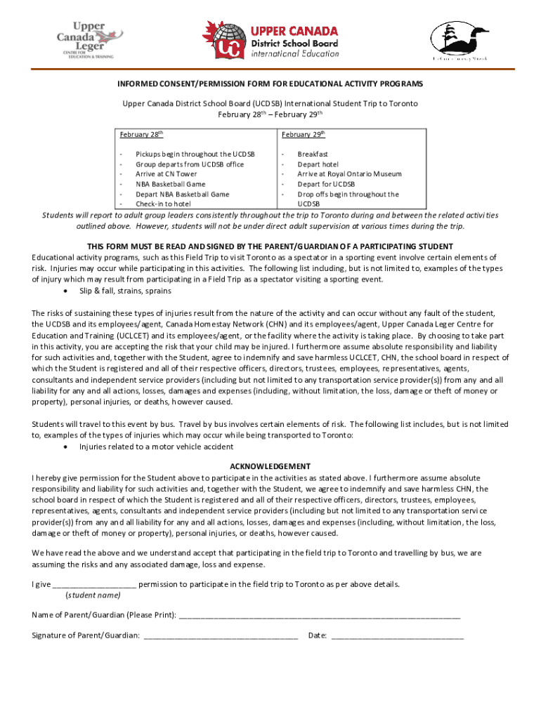 Fillable Online APPENDIX C INFORMED CONSENT/PERMISSION FORM FOR ...