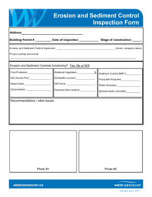 Fillable Online Erosion and Sediment Control Inspection and ...