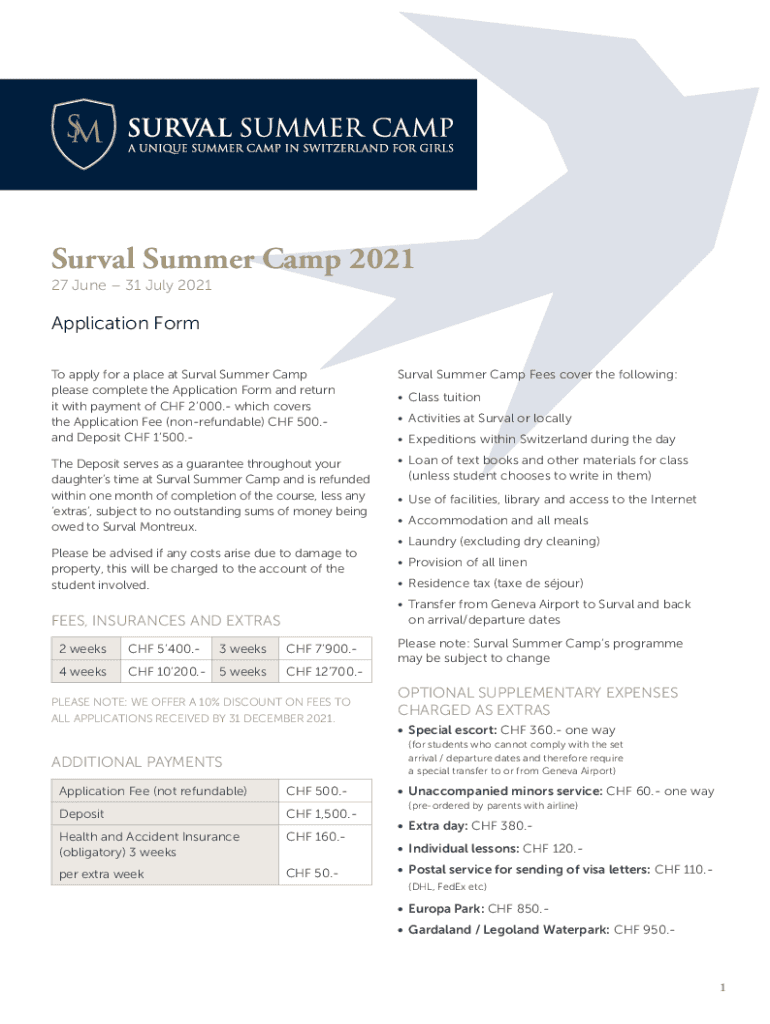 Fillable Online FREE 12+ Sample Summer Camp Registration Forms in PDF ...