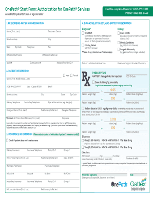 Fillable Online OnePath Start Form: Authorization for ... - gattexhcp ...