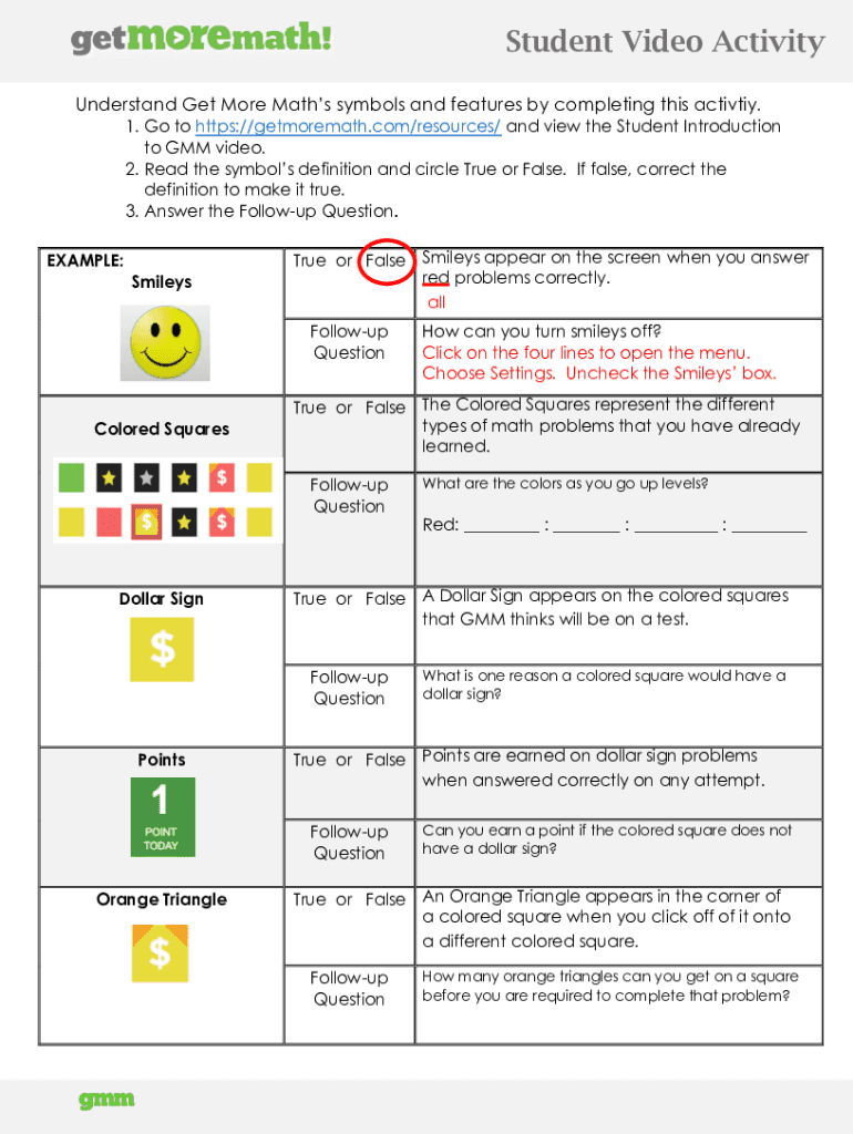 Fillable Online Intro to GMM Student Video Activity.docx Fax Email ...