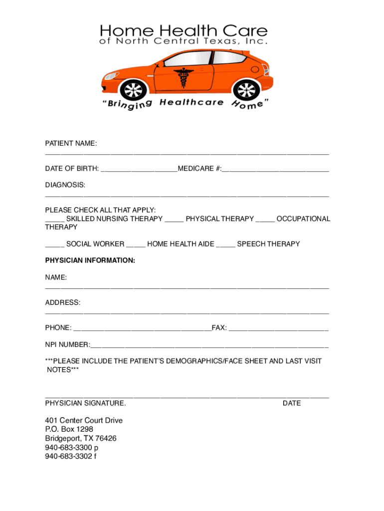 Fillable Online PATIENT NAME: DIAGNOSIS: PLEASE CHECK ALL THAT APPLY ...