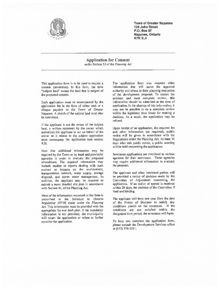 Fillable Online 124 John Street Application for Consent - Greater ...