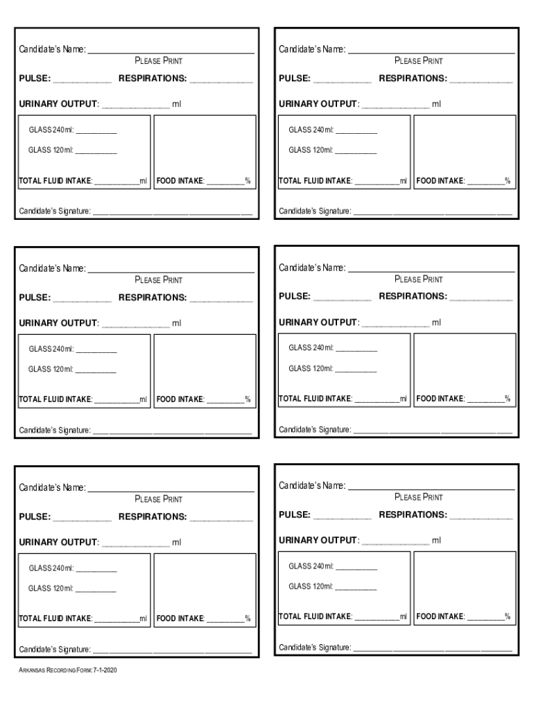 Fillable Online PULSE: RESPIRATIONS: Fax Email Print - pdfFiller