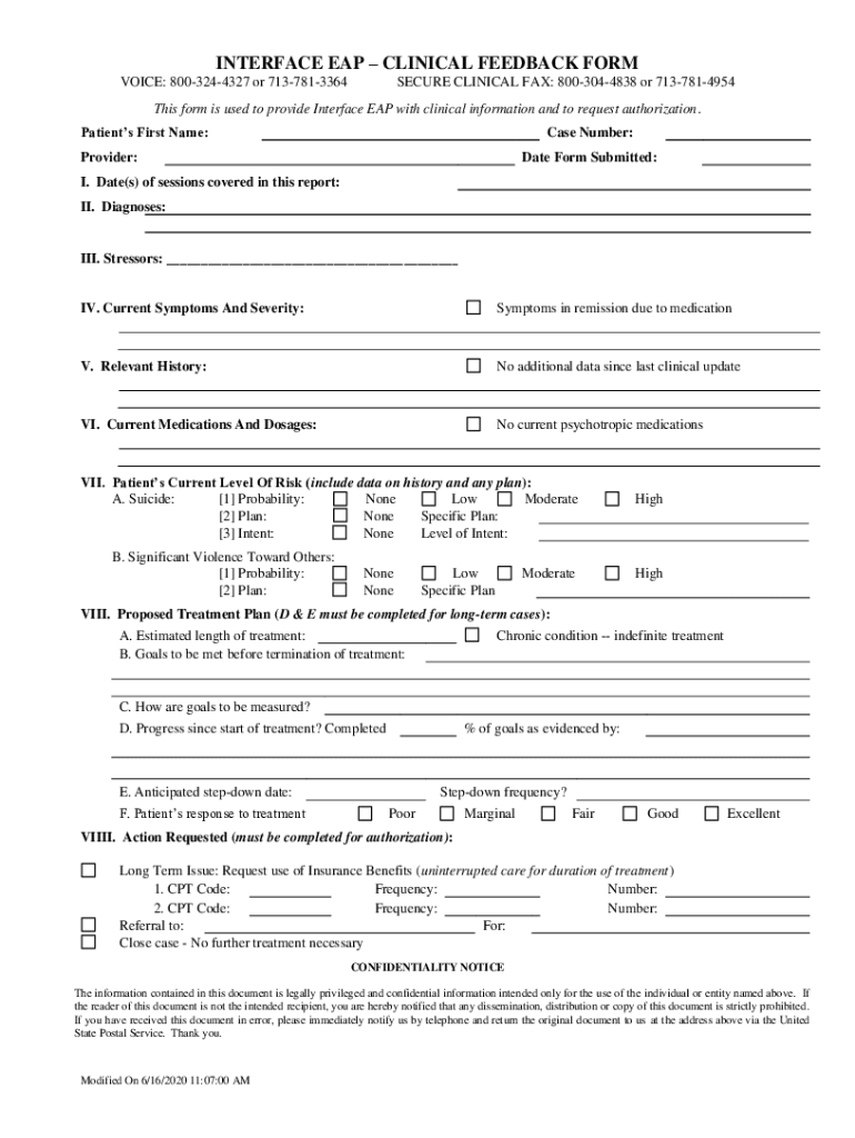 Fillable Online CLINICAL FEEDBACK FORM Fax Email Print - pdfFiller