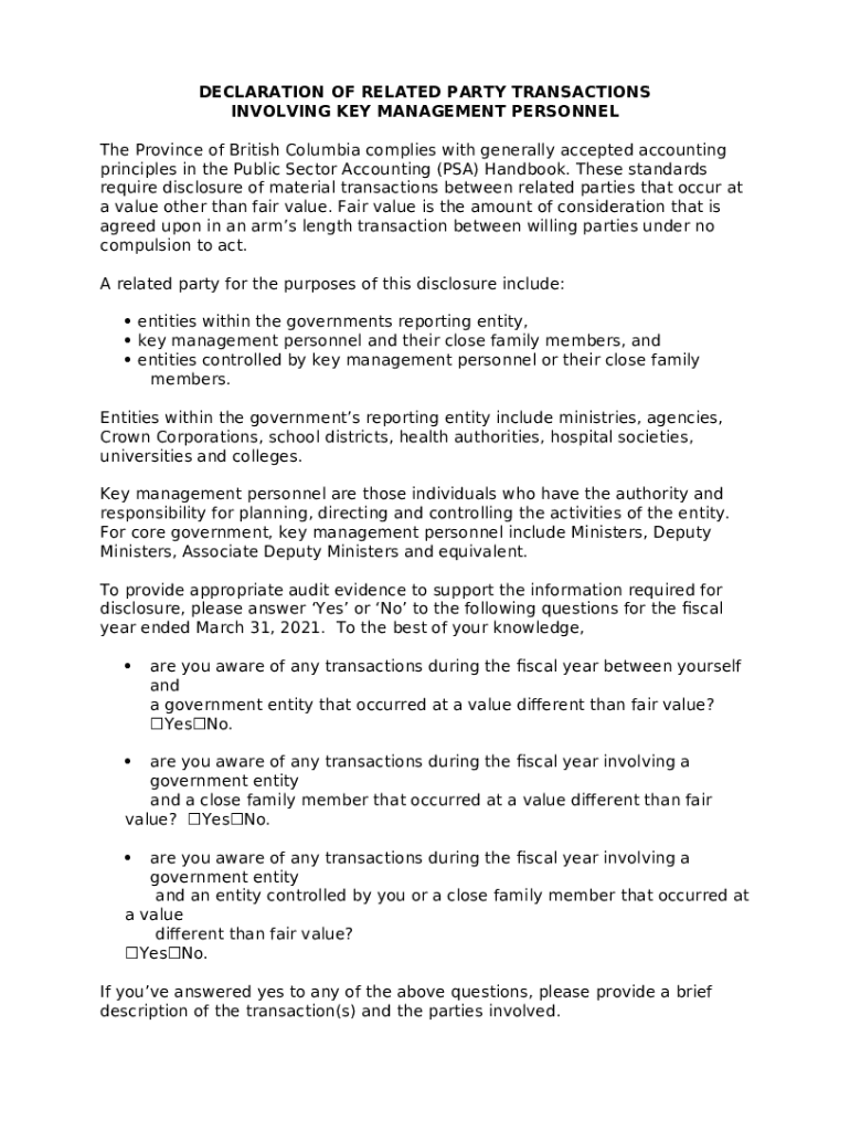 Declare or seek approval for related party transactions ... Doc ...