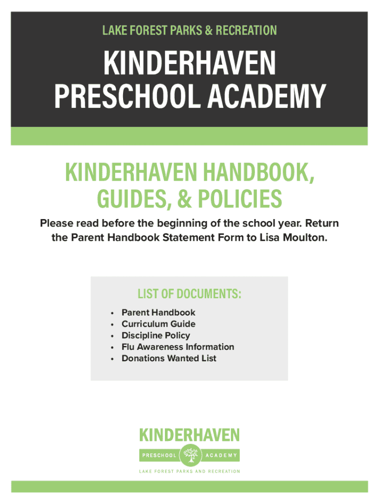 Fillable Online Kinderhaven Preschool AcademyLake Forest Parks and ...