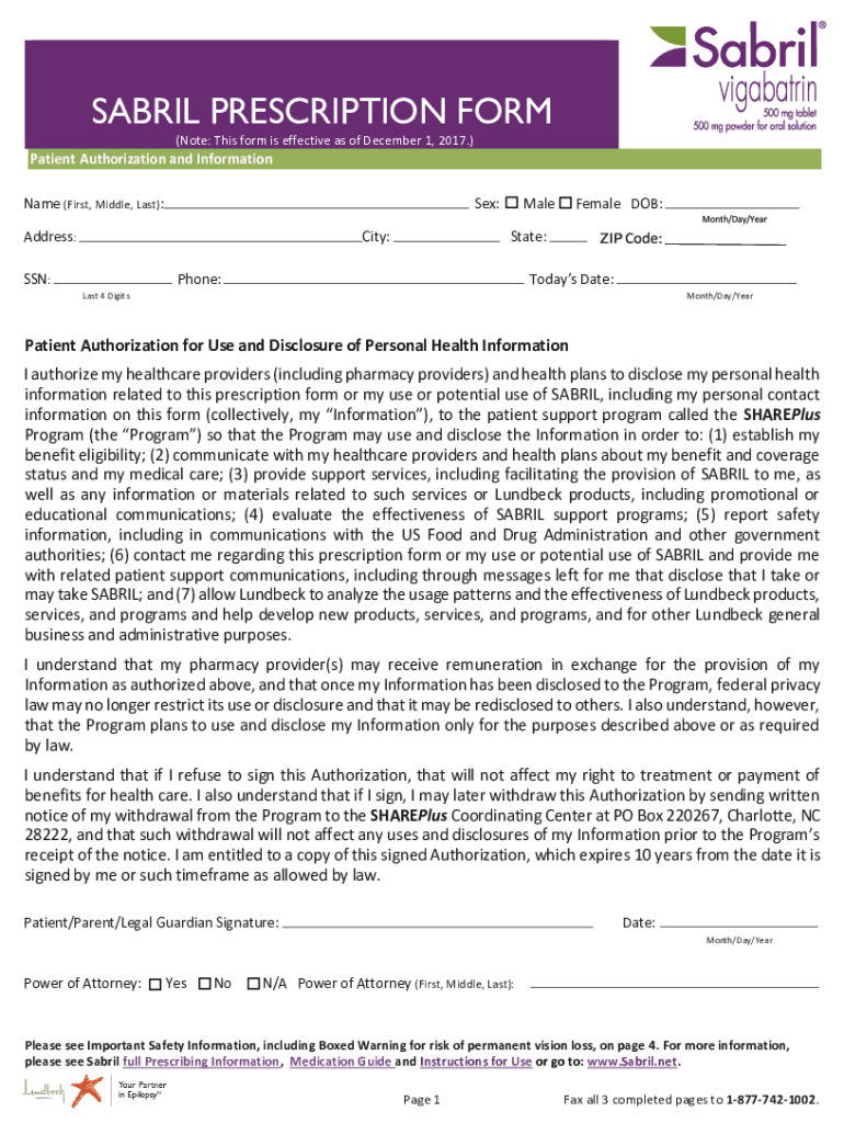 Fillable Online Prescription Form - () Fax Email Print - pdfFiller
