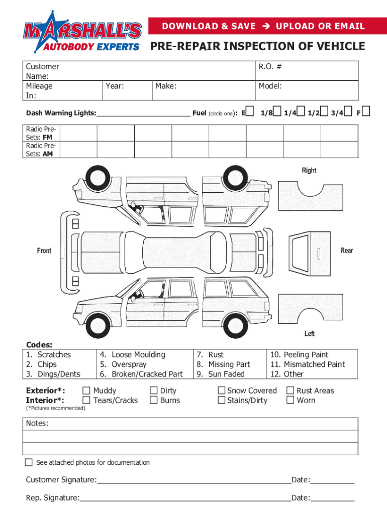 Fillable Online MAB-pre-repair-form Fax Email Print - pdfFiller