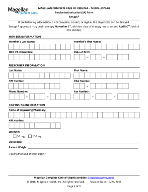 Fillable Online Medalion 4.0 Service Authorization Form: Short and Long ...
