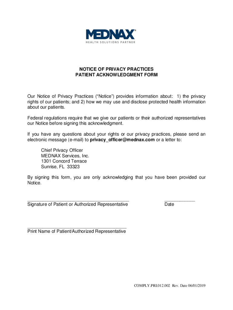 Fillable Online HIPAA Notice of Privacy Practices Written ...