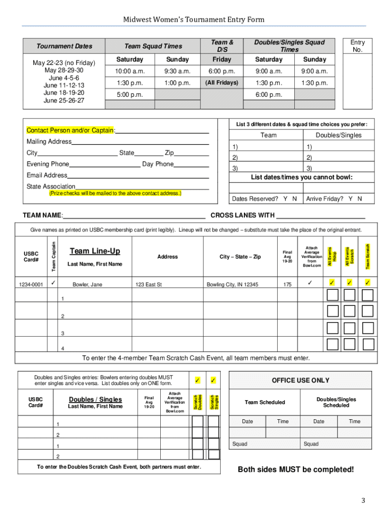 Fillable Online (USBC Certified; open to USBC female members) Fax Email ...