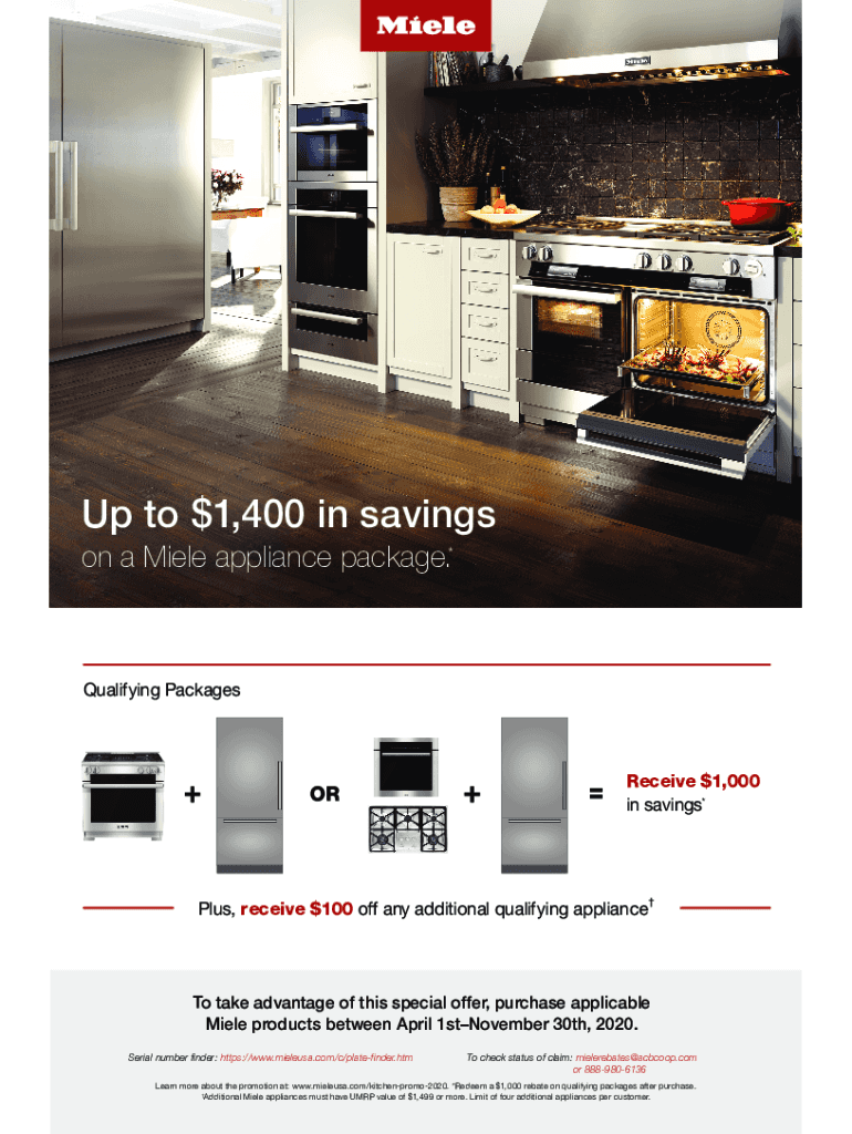 Fillable Online Up to $1,400 in savings on a Miele appliance package ...