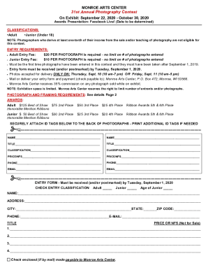 Fillable Online 2020 Photo Contest Entry Form - Microsoft Publisher Fax ...