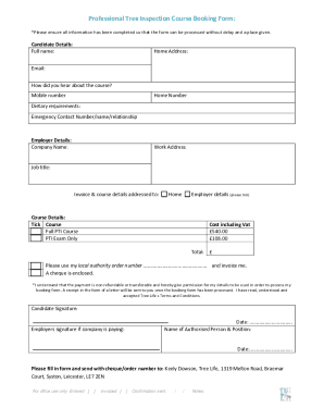 Fillable Online PTI Course Booking Form Fax Email Print - pdfFiller
