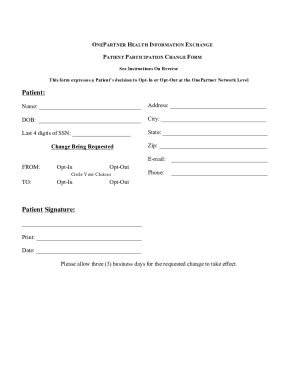 Fillable Online Patient Change Request Form - Web.docx Fax Email Print ...