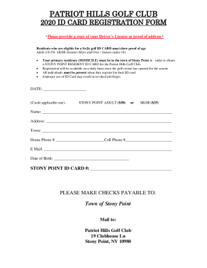 Fillable Online 2020 ID CARD REGISTRATION FORM Fax Email Print - pdfFiller