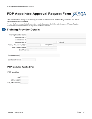 Fillable Online PDP Appointee Approval Request Form - sqa.org.uk Fax ...