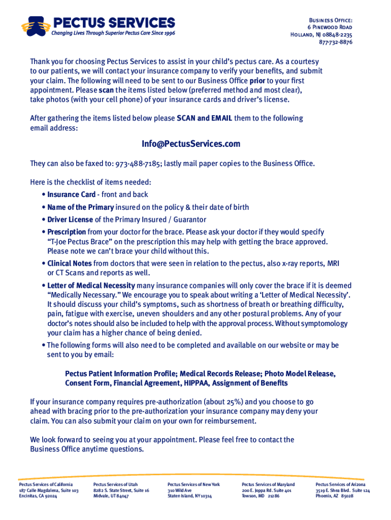 Fillable Online Fillable Online Pectus Patient Forms (pdf) - Pectus ...