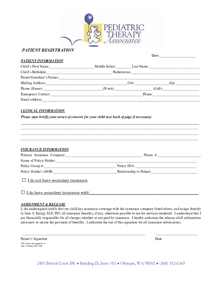 Fillable Online 20 Printable Patient Registration Form Definition Fillable Online 20 Printable Patient Registration Form Definition