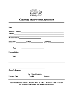 Fillable Online Grave Sales: Buy or Sell Unwanted Cemetery Plots ...