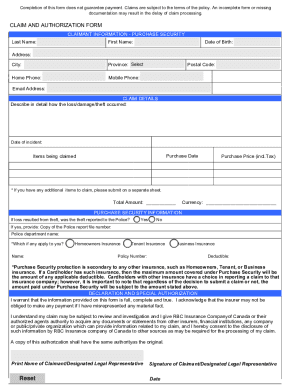 Fillable Online Travel Insurance Claims and Service for RBC Clients ...