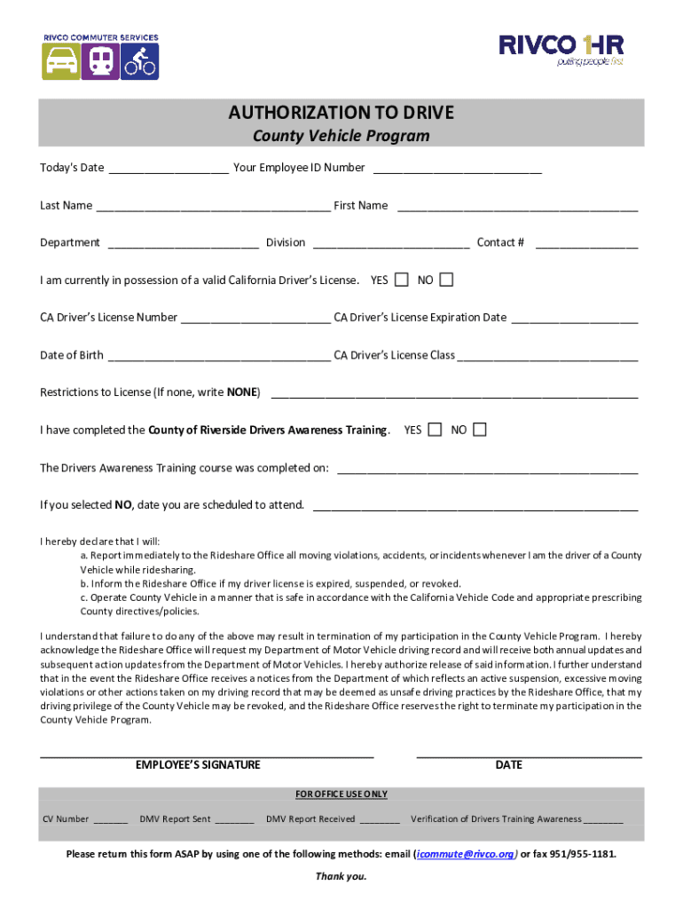 Fillable Online Authorization Letter to Drive Vehicle (Sample, Example ...